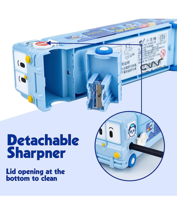 Double Deck Bus Geometry with Sharpener/Bus Pencil Box – Berrymuch™